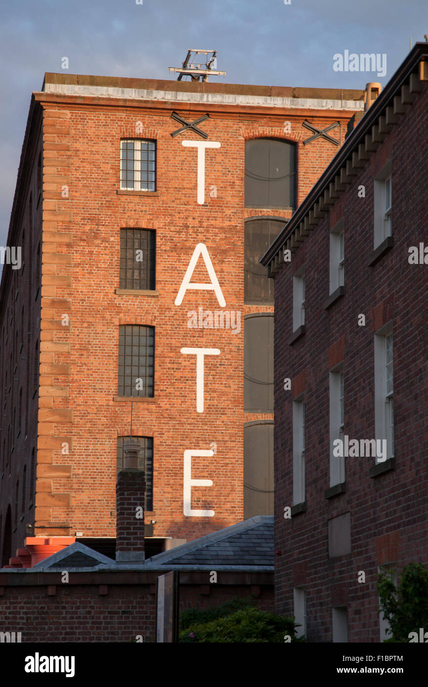 Tate Art Museum Sign, Albert Docks; Liverpool; England; UK Stock Photo ...