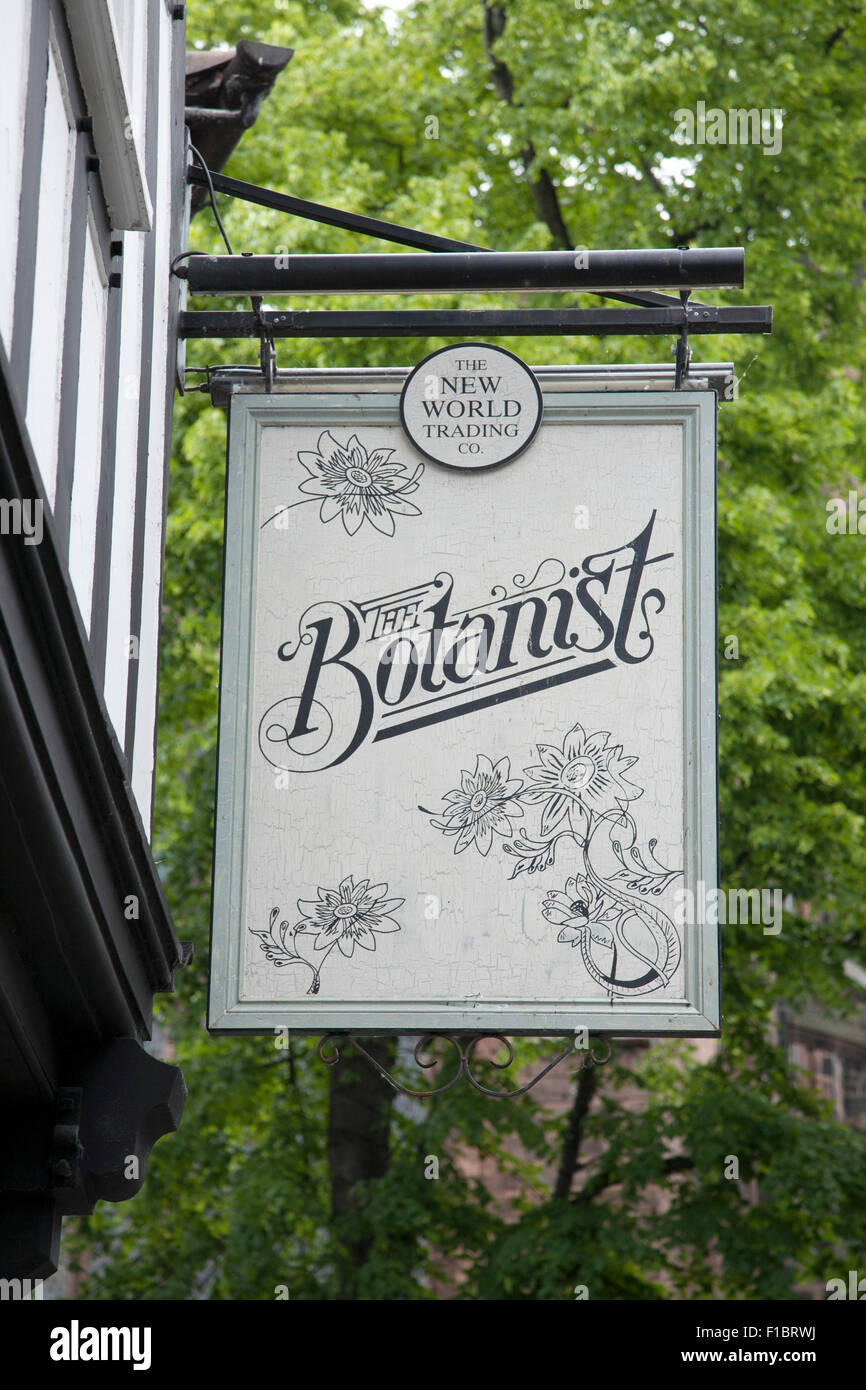 The Botanist Pub Sign, Chester Stock Photo - Alamy