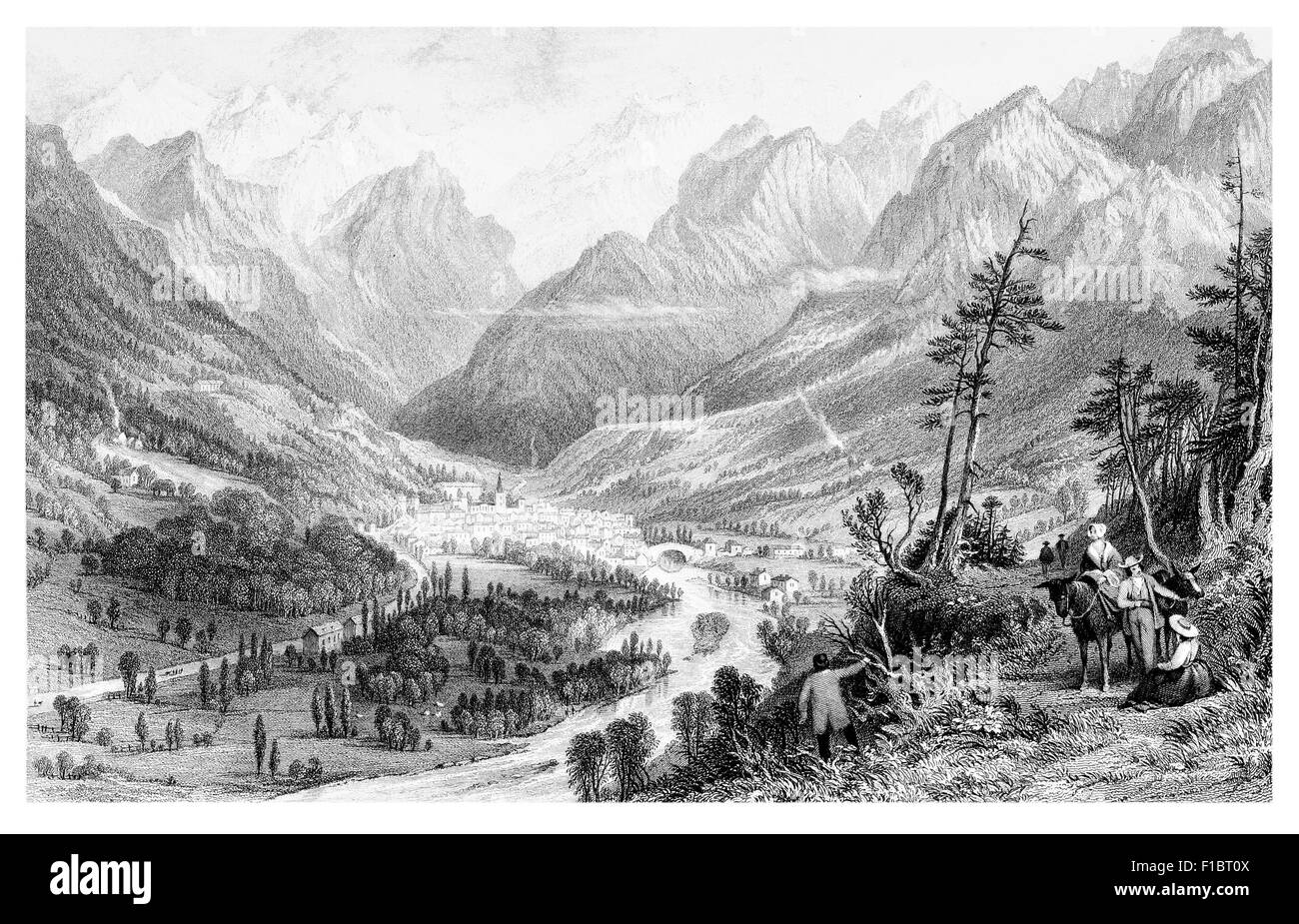 High alpine valley Black and White Stock Photos & Images - Alamy