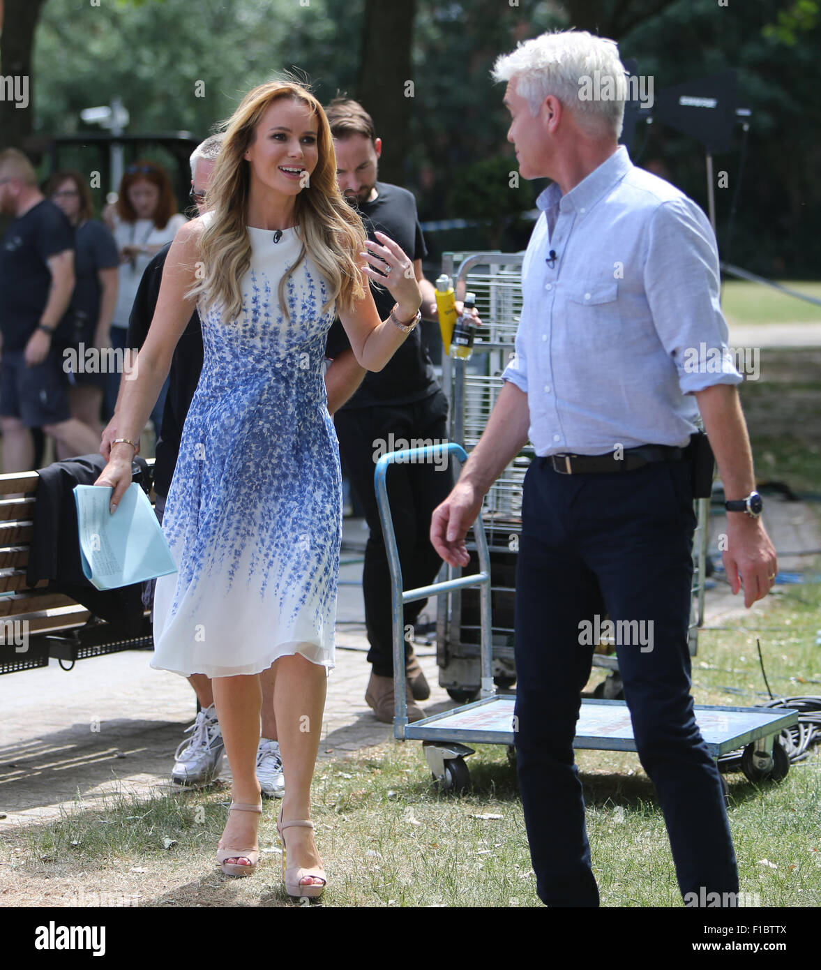 Amanda Holden and Philip Schofield filming on the Southbank Featuring ...