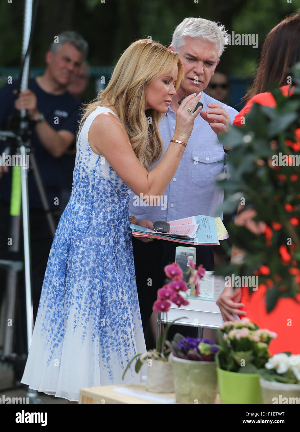 Amanda Holden and Philip Schofield filming on the Southbank Featuring ...