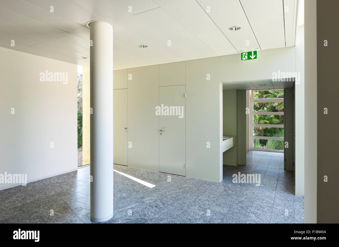 building interior, granite floor, white wall Stock Photo - Alamy