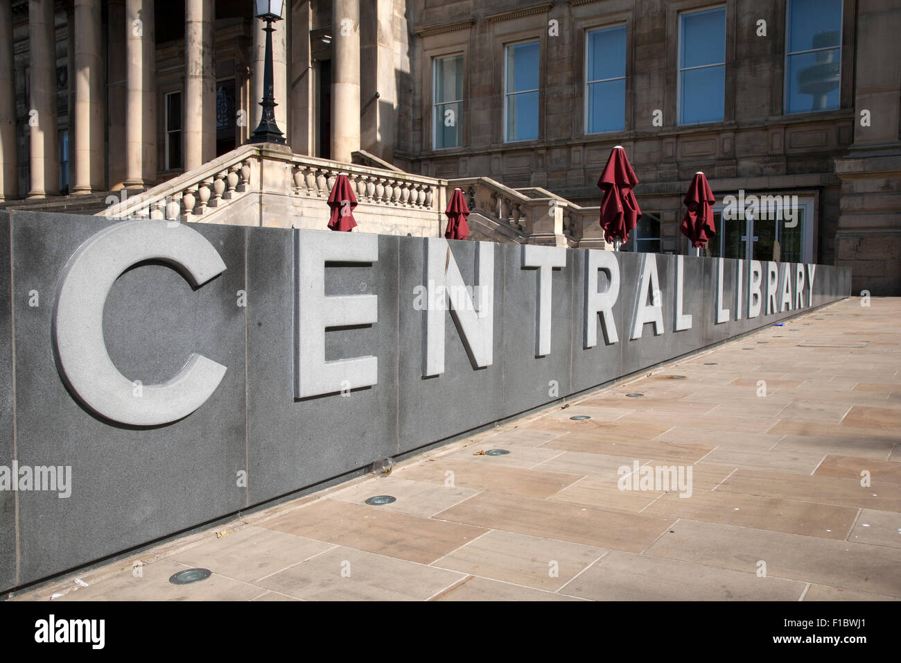 Central Library Sign, Liverpool; England; UK Stock Photo - Alamy