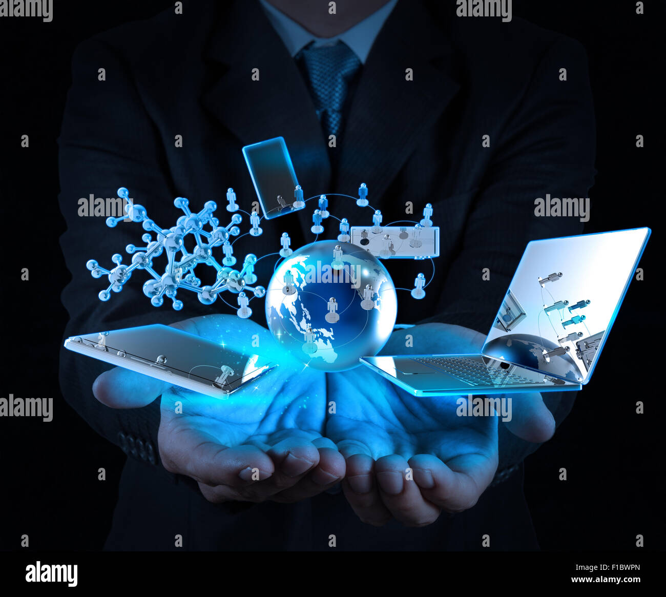 businessman shows modern technology as concept Stock Photo - Alamy