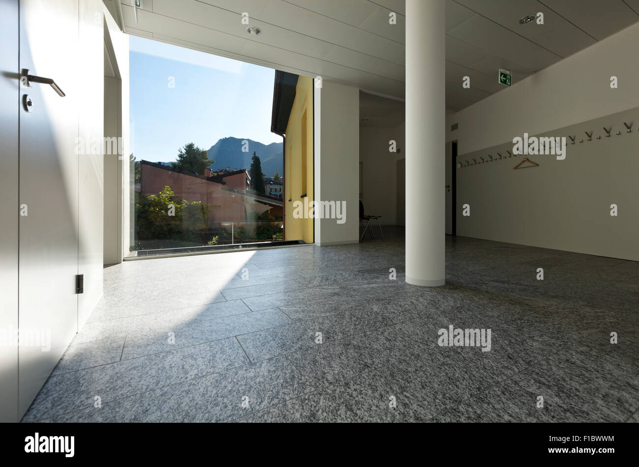 building interior, granite floor, white wall Stock Photo - Alamy