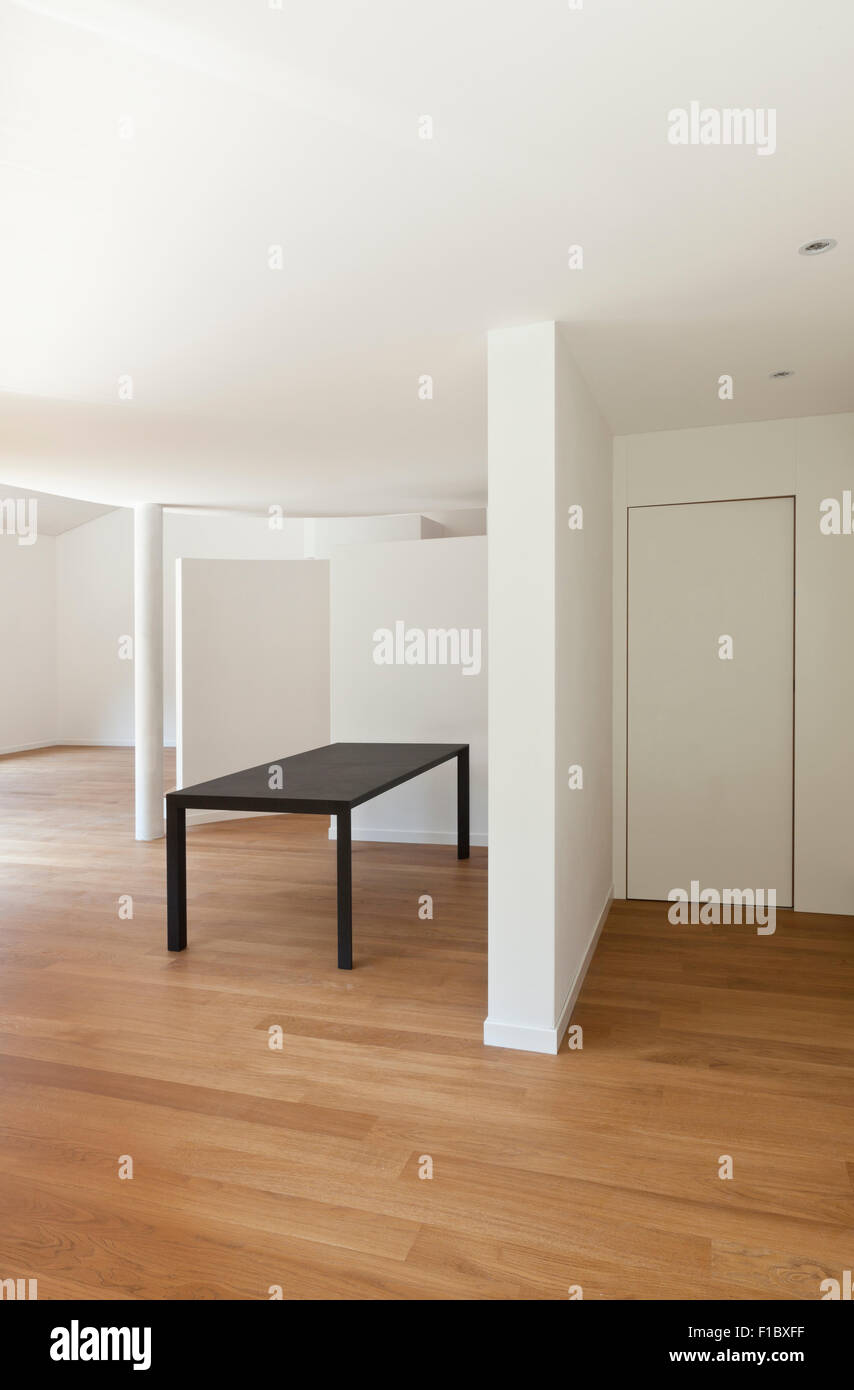 interior modern house, empty room with black table Stock Photo - Alamy
