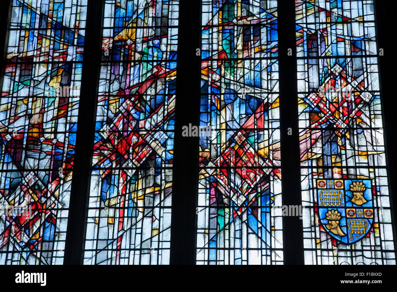 Modern Stained Glass Window, Cathedral Church, Chester; England; UK ...