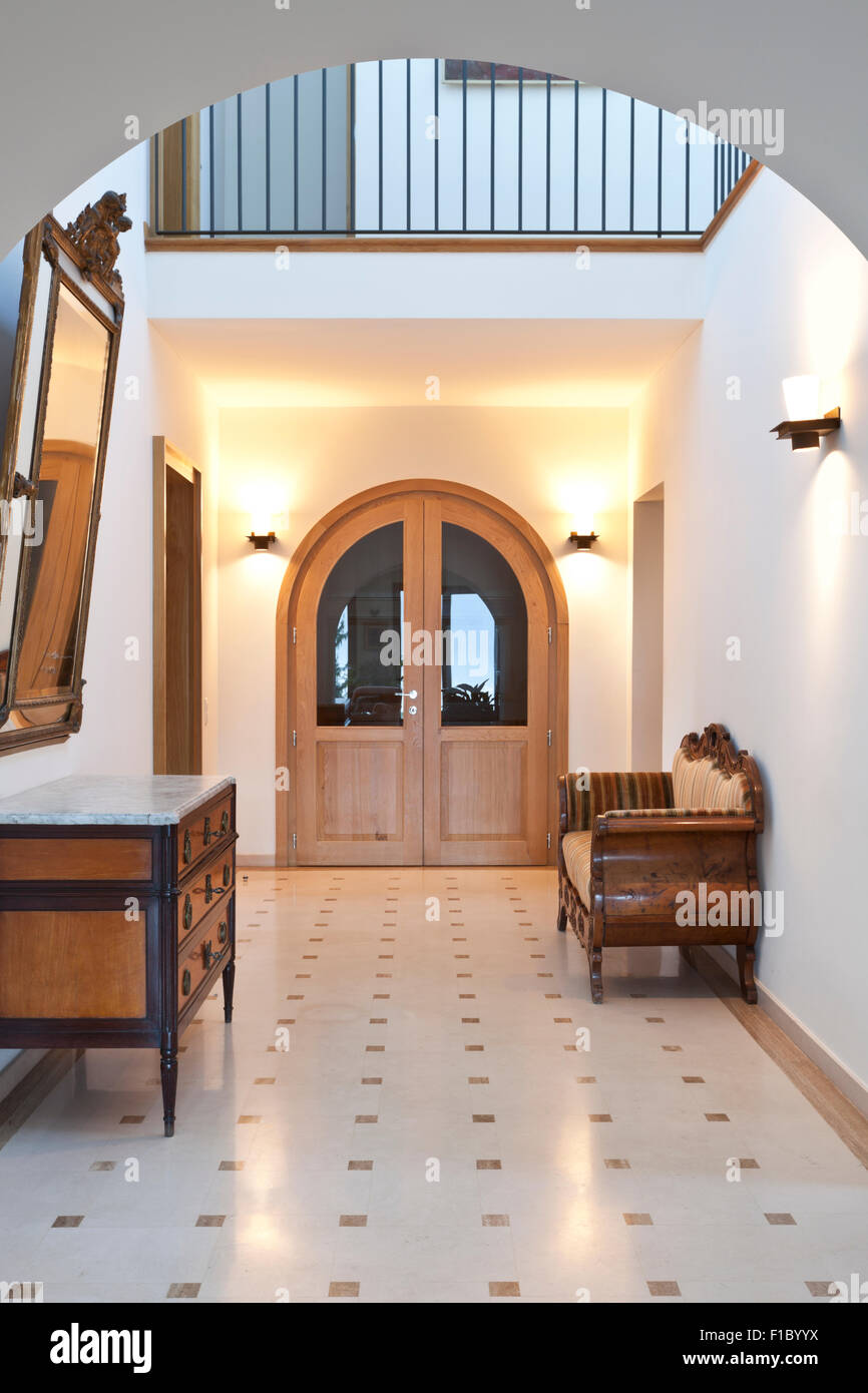 beautiful apartment, interior, corridor with antique furniture Stock ...