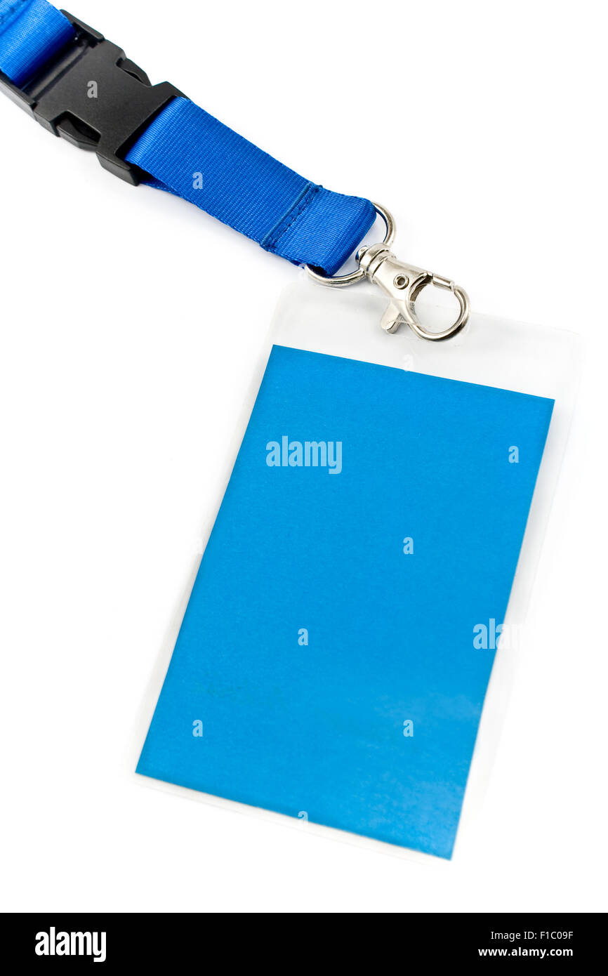 Blank ID card tag isolated on white Stock Photo - Alamy