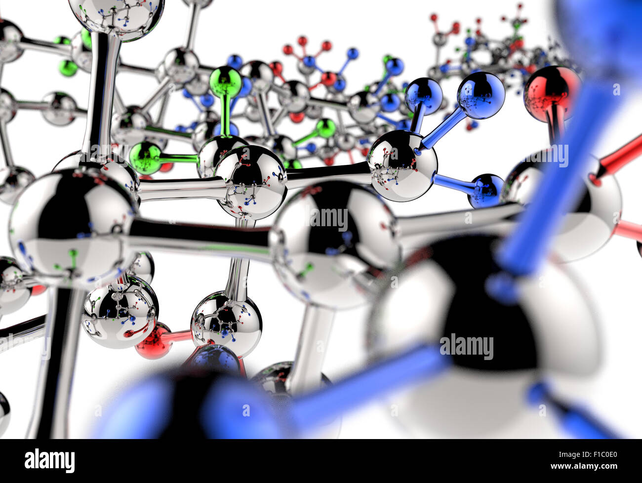 Molecule 3d on white background Stock Photo - Alamy