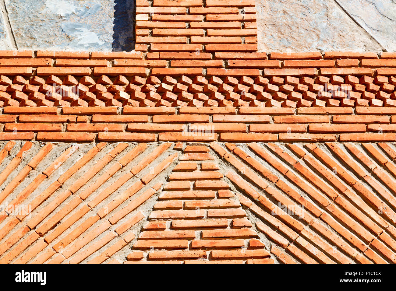 red tile in morocco africa texture abstract wall brick Stock Photo - Alamy