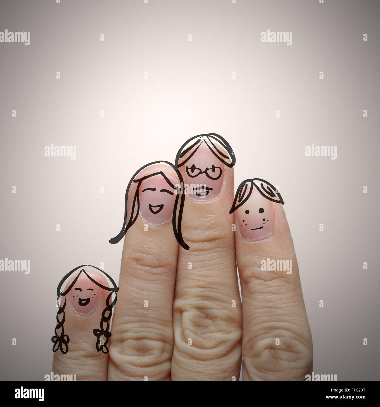 happy finger family design and creative work Stock Photo - Alamy
