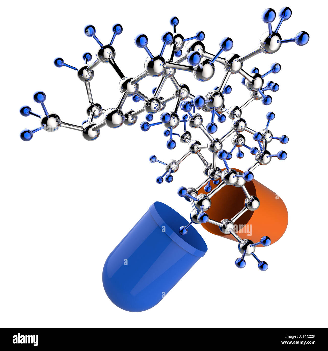 medical capsule and molecule structure as concept Stock Photo - Alamy