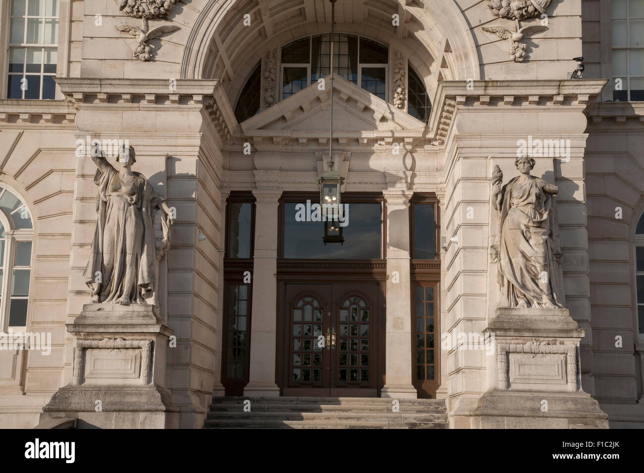 Entrance of Port Building, Pier Head, Liverpool, England, UK Stock ...