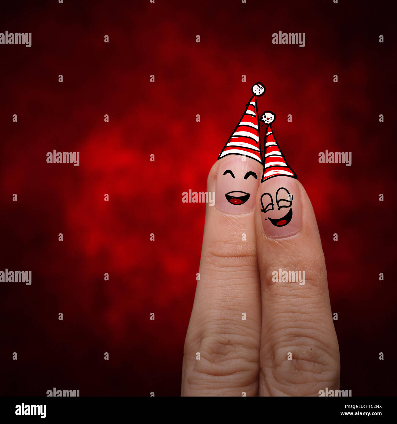 Concept of a happy finger creative couple in love Stock Photo - Alamy