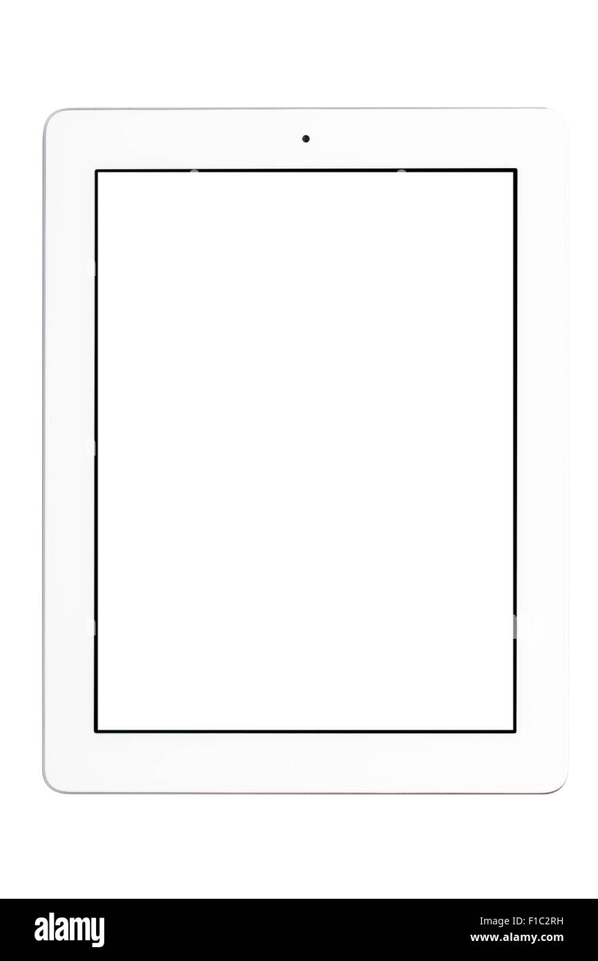 White Tablet Pc Isolated on White Background Stock Photo - Alamy