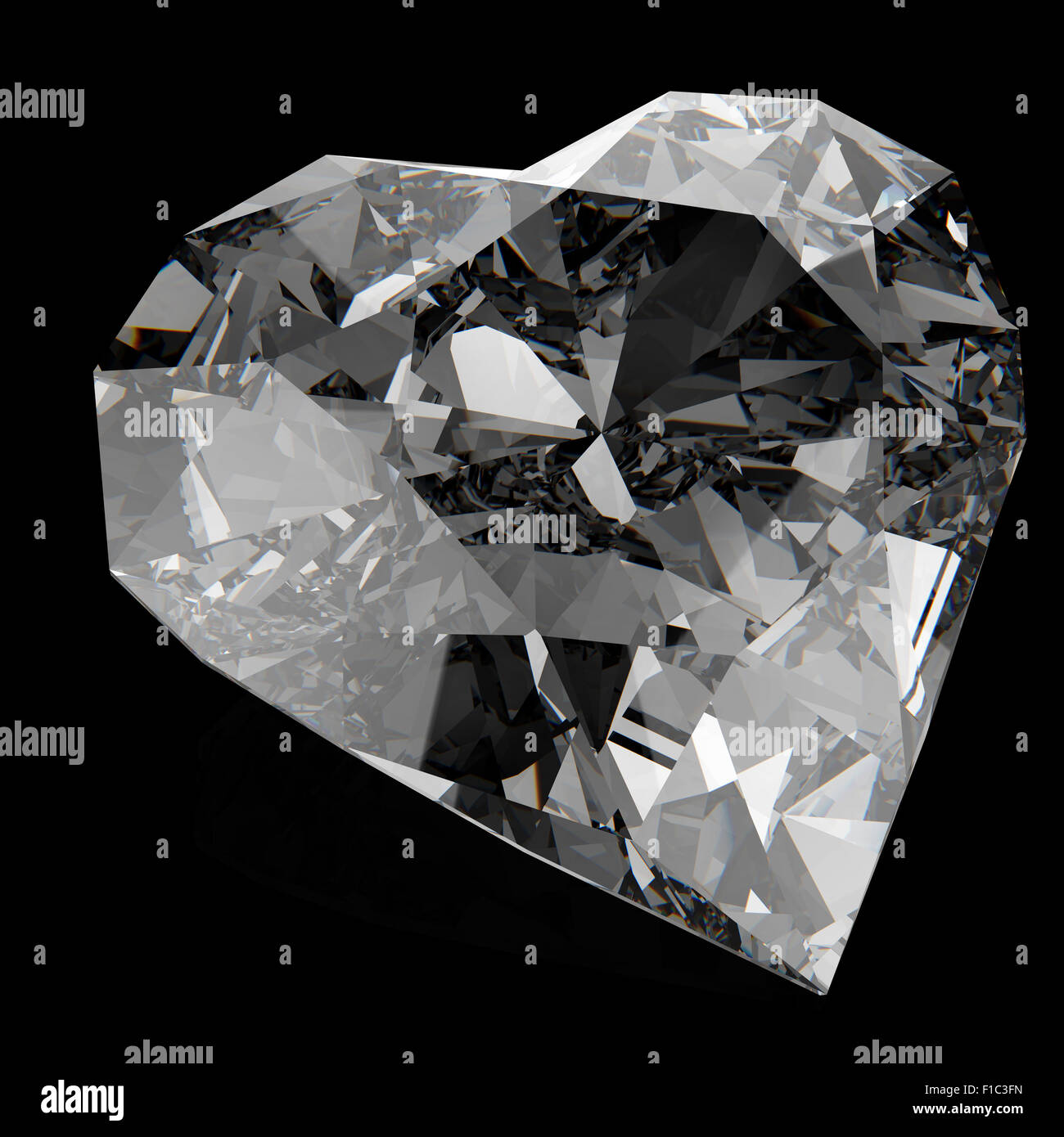 diamond heart shape on black surface Stock Photo - Alamy