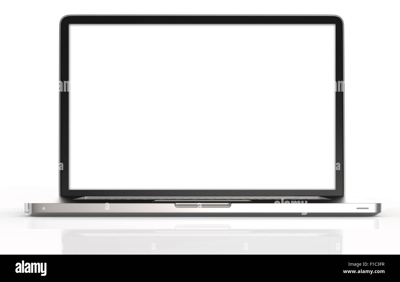 Laptop 3d computer isolated on white Stock Photo - Alamy