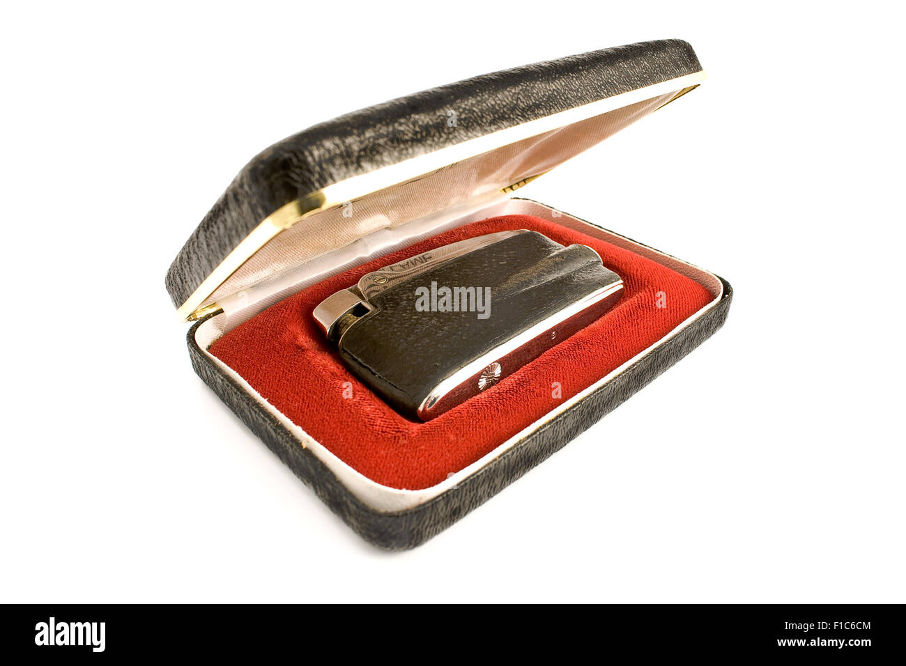 Vintage cigarette lighter in box isolated on white Stock Photo - Alamy