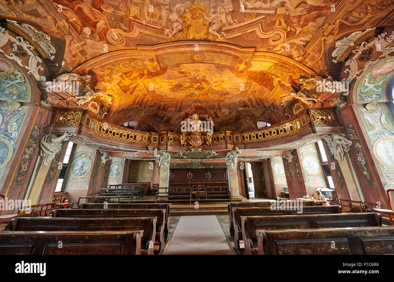 magnificent decoration of Aula Leopoldina, Interior view of University ...