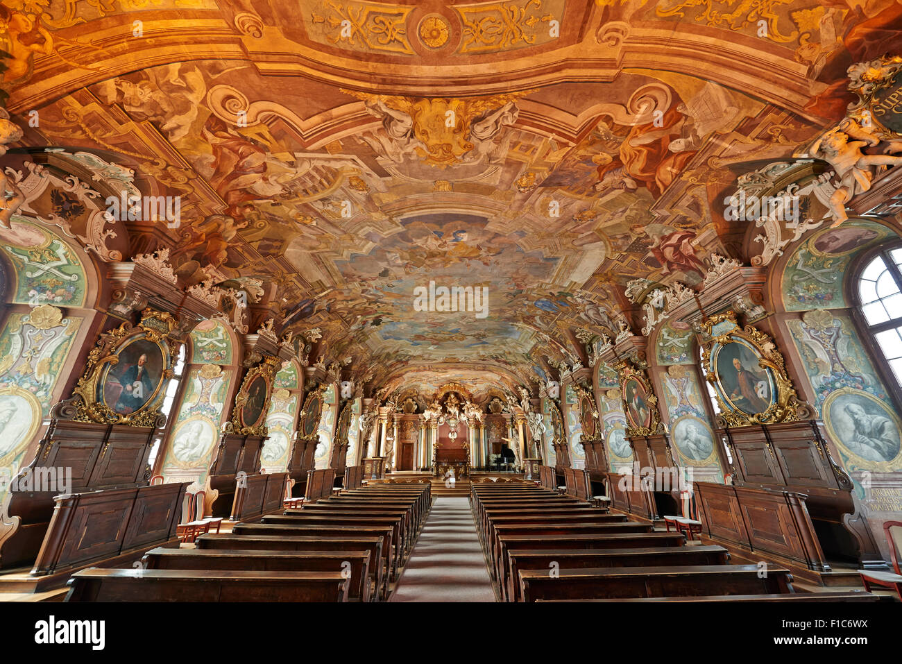 magnificent decoration of Aula Leopoldina, Interior view of University ...