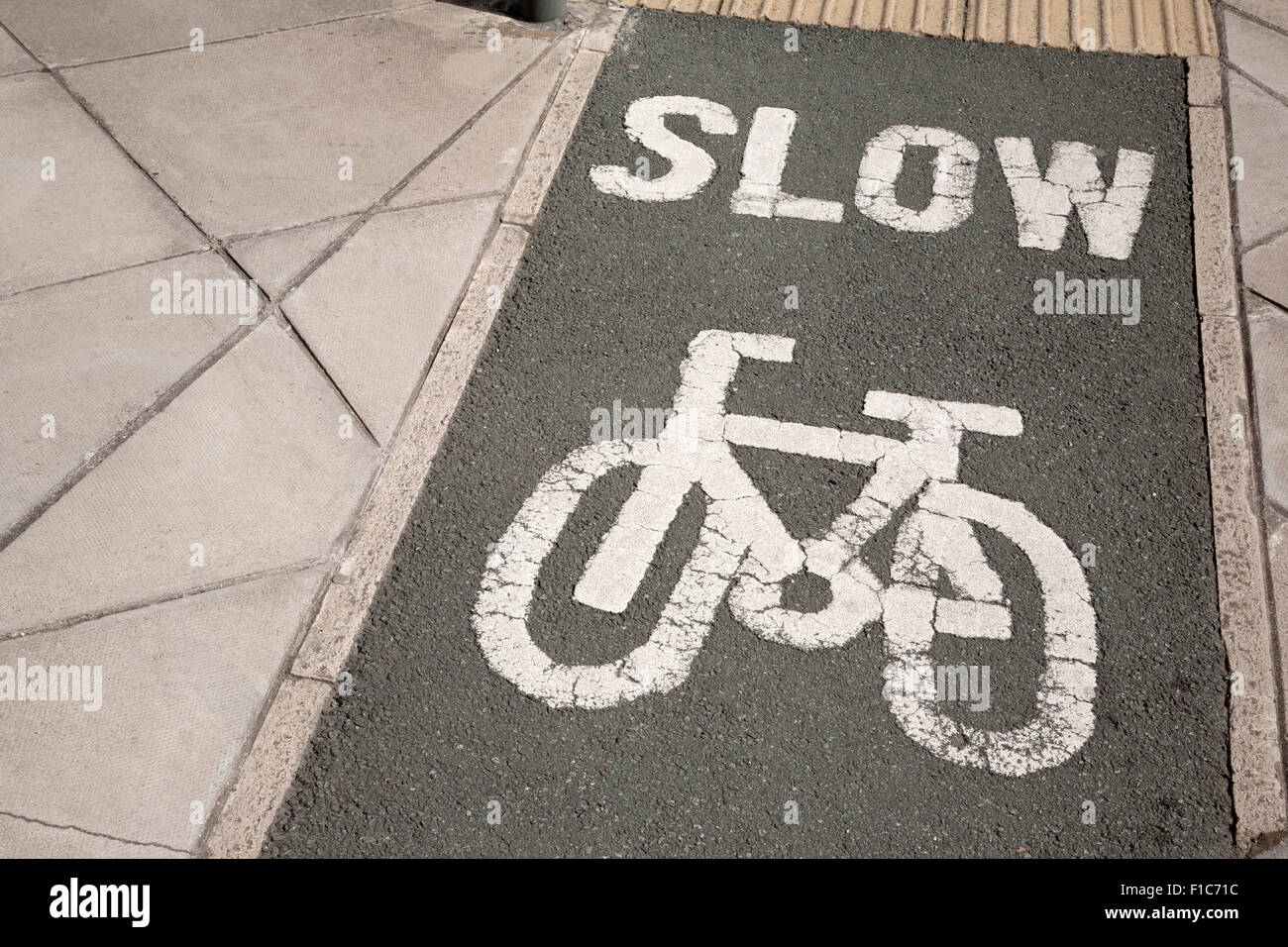 Cycle Lane in Urban Setting Stock Photo - Alamy