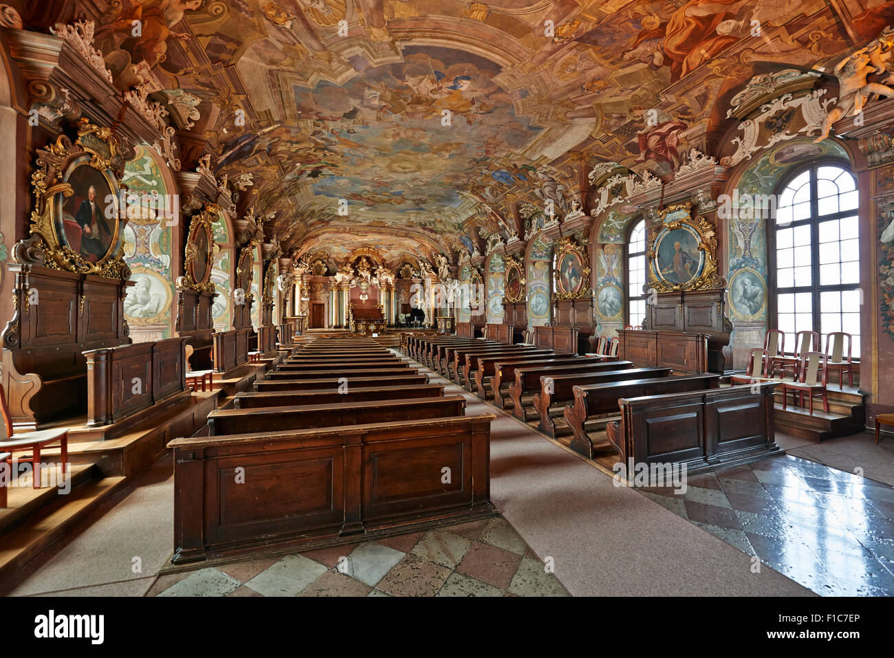 magnificent decoration of Aula Leopoldina, Interior view of University ...