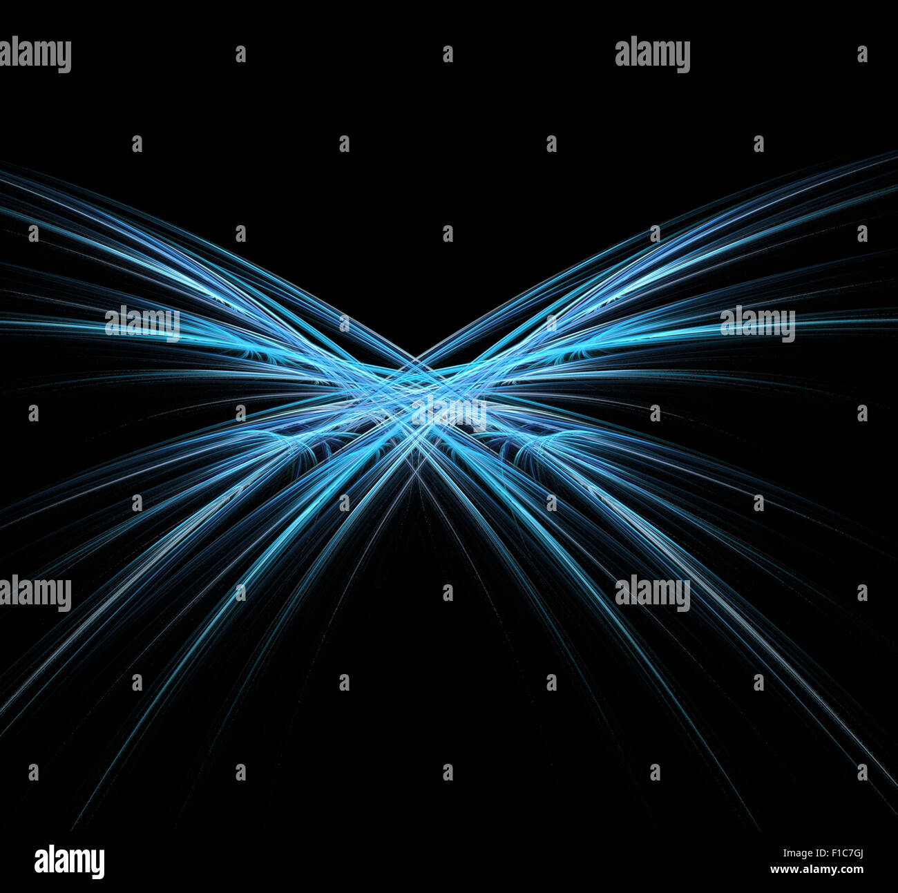 Abstract fractal blue energetic fast lines black background Stock Photo ...