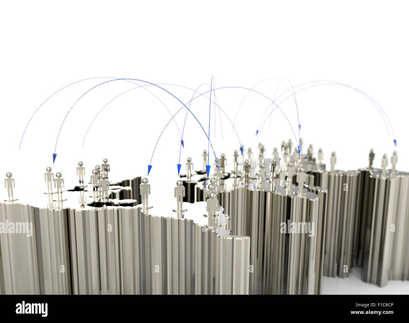 social network human 3d on world map as concept Stock Photo - Alamy