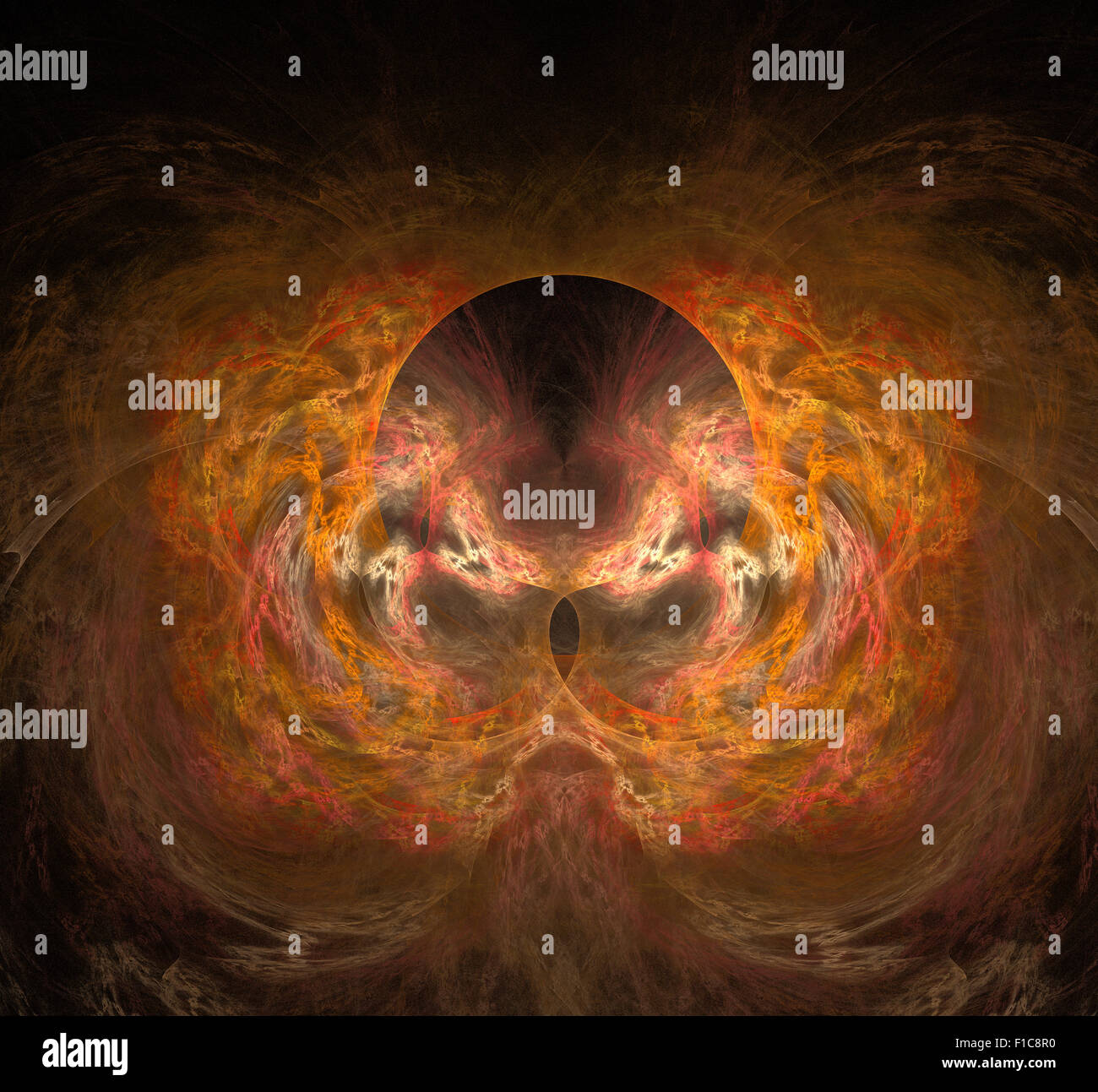 Burning plasma flows in a dark space. Energetic the background Stock ...