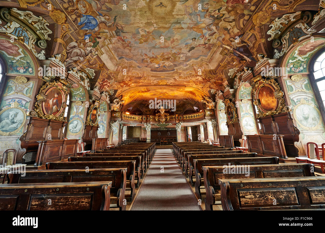 magnificent decoration of Aula Leopoldina, Interior view of University ...