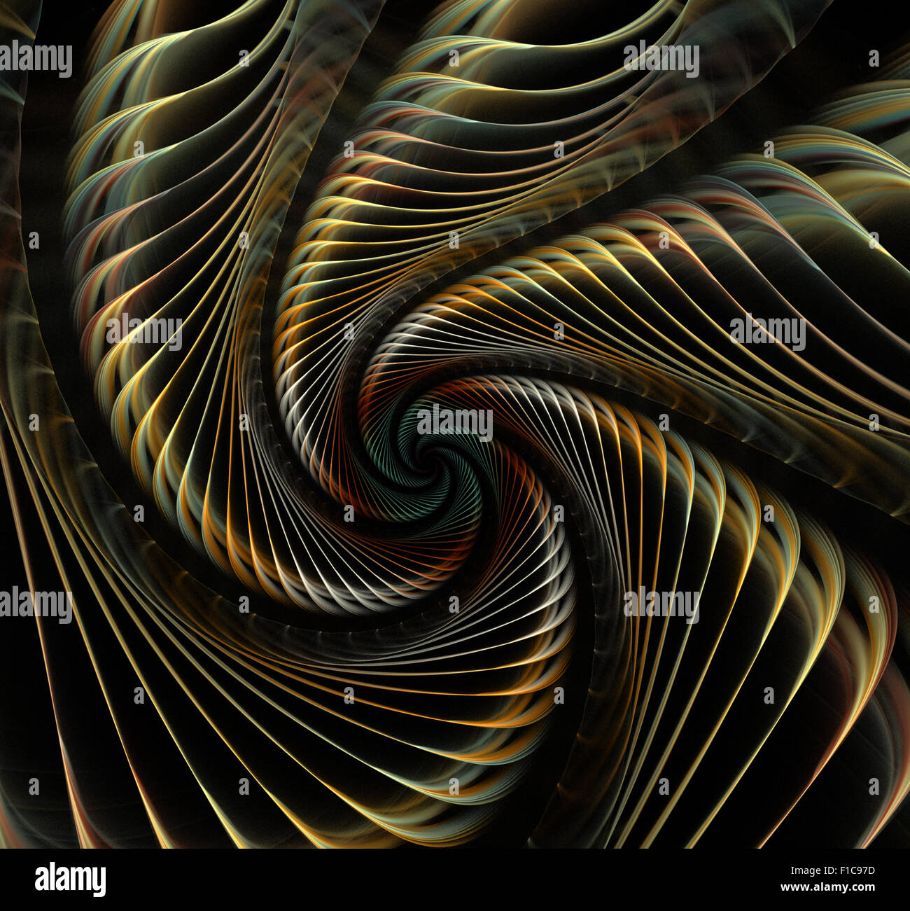 Great spiral shell abstract fractal black background Stock Photo - Alamy