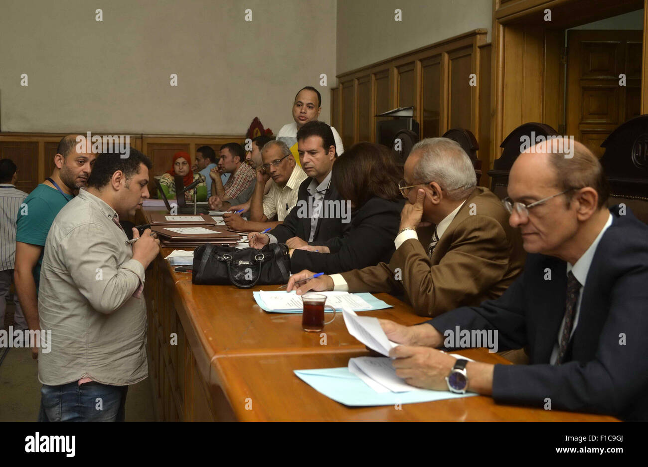 Cairo, Egypt. 1st Sep, 2015. Paperwork for nominations of potential ...