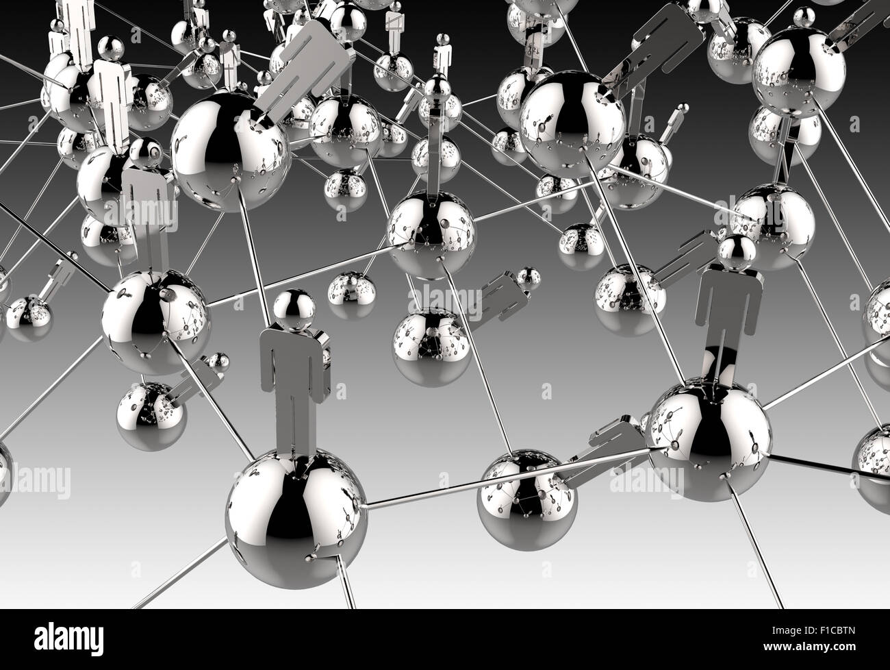 3d stainless human social network as concept Stock Photo - Alamy