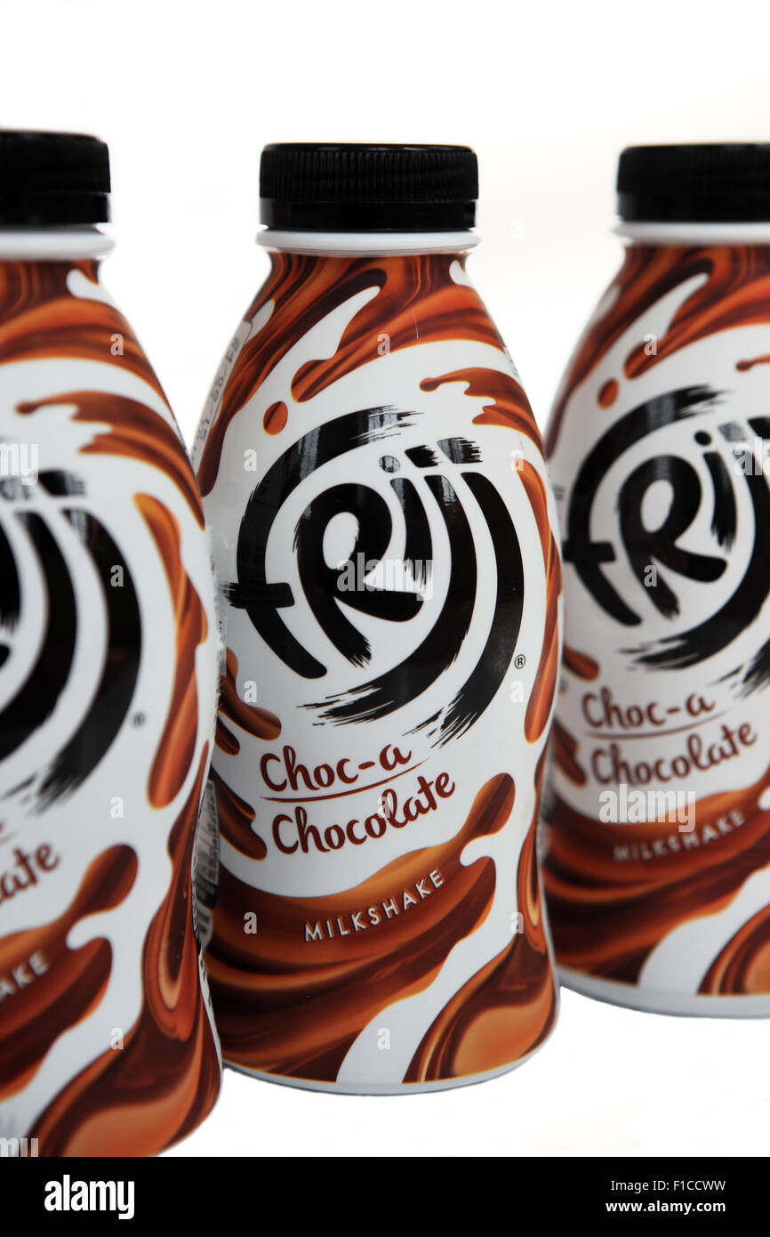 Bottles of Frijj Chocolate Milkshake Stock Photo - Alamy