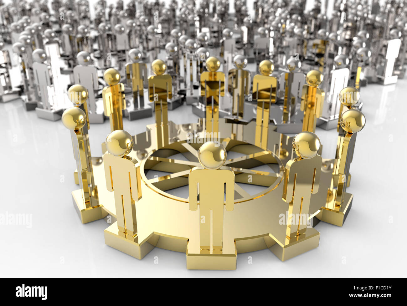 Model of 3d figures on connected cogs as leadership concept Stock Photo ...