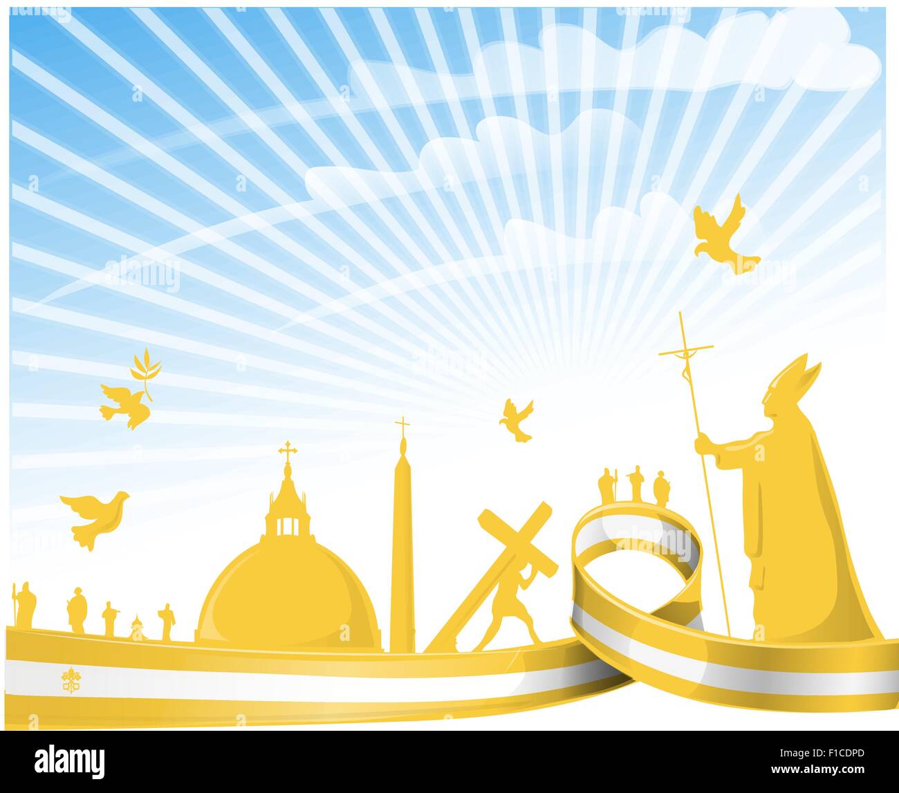 Bird on cross Stock Vector Images - Alamy