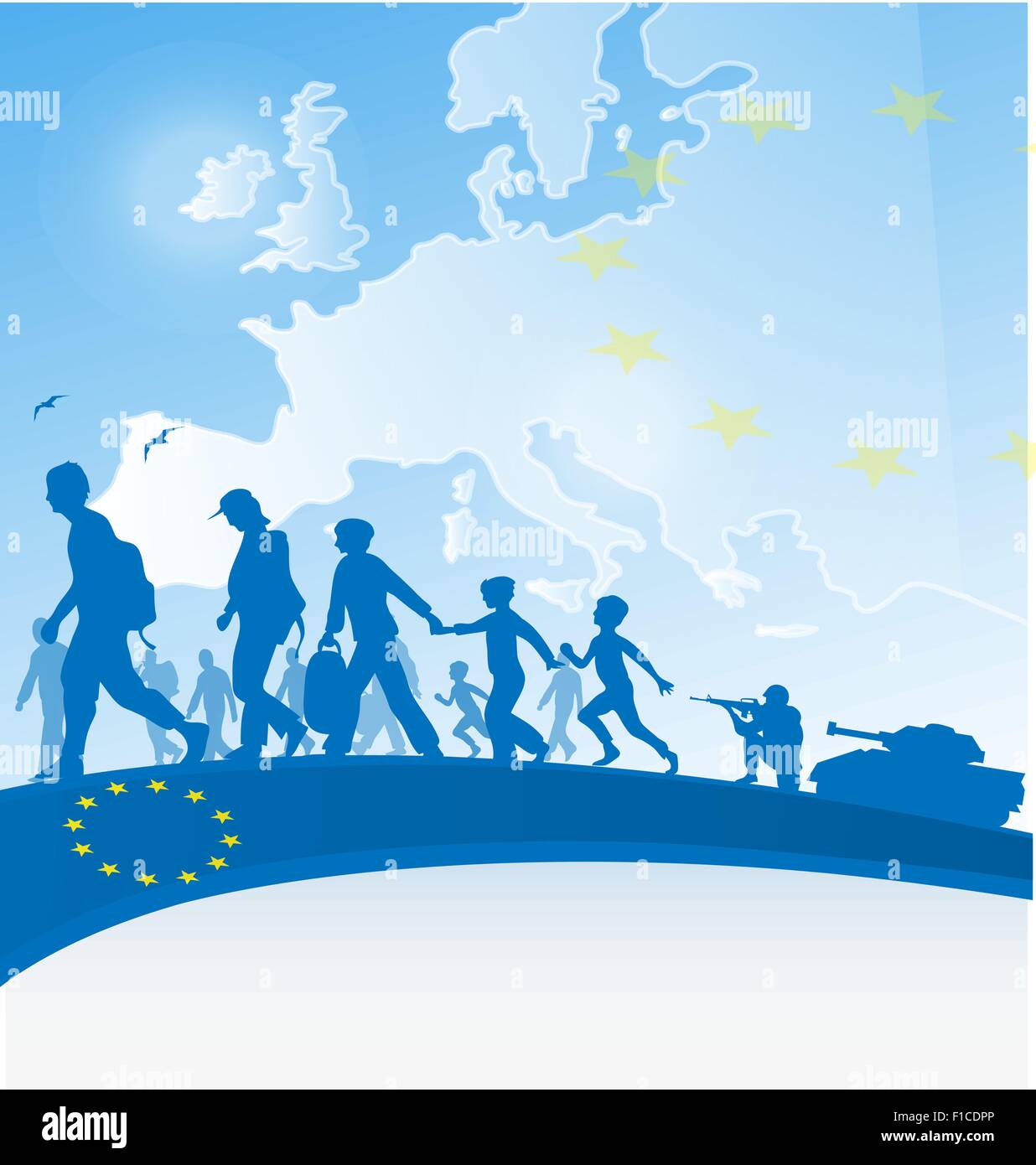 Immigration crowd Stock Vector Images - Alamy