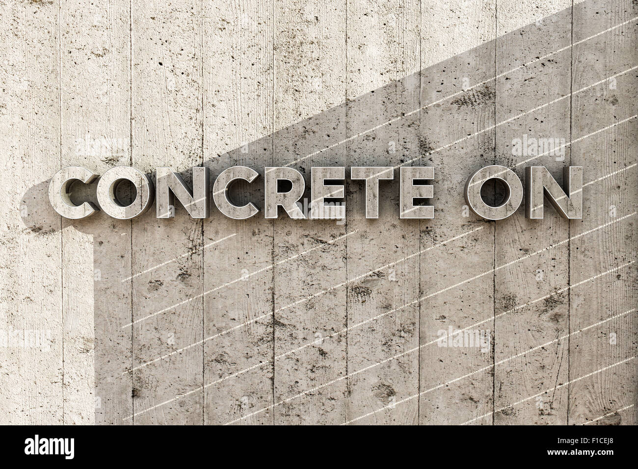 concrete text on concrete wall Stock Photo - Alamy
