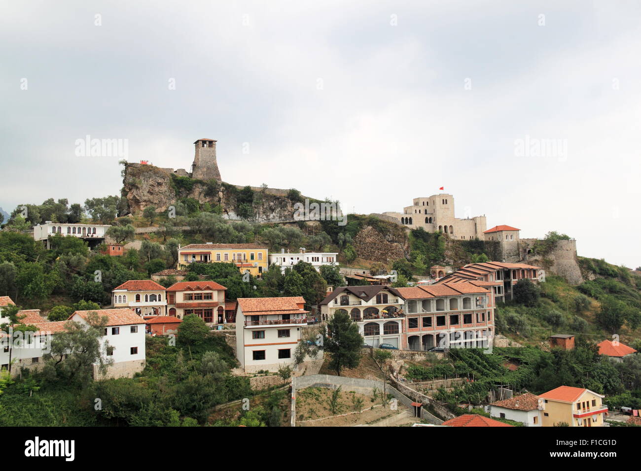 Kruja Castle from Hotel Panorama, Kruja, Albania, Balkans, Europe Stock ...