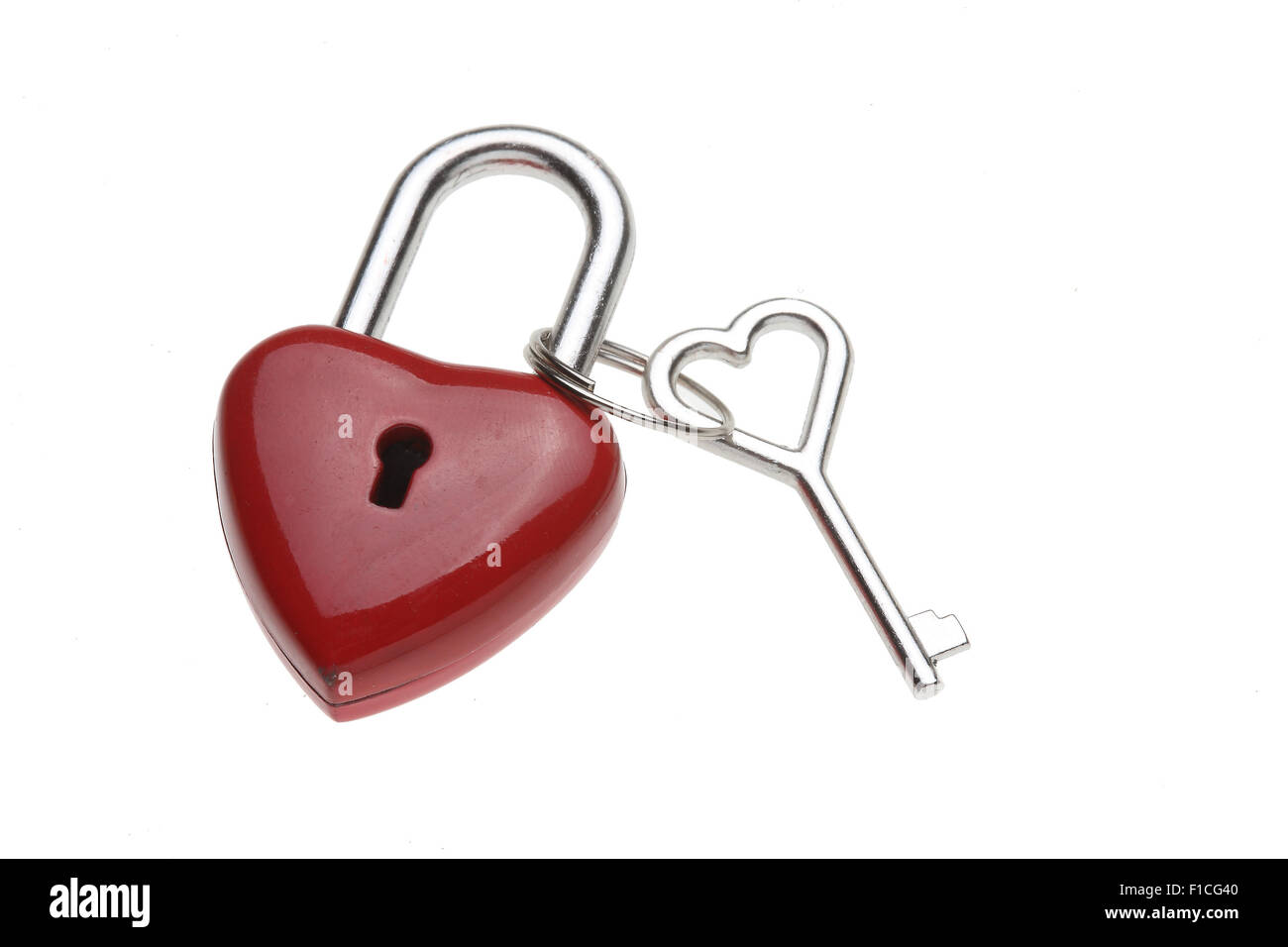 Tiny heart-shaped lock, padlock, as love lock with keys with heart ...