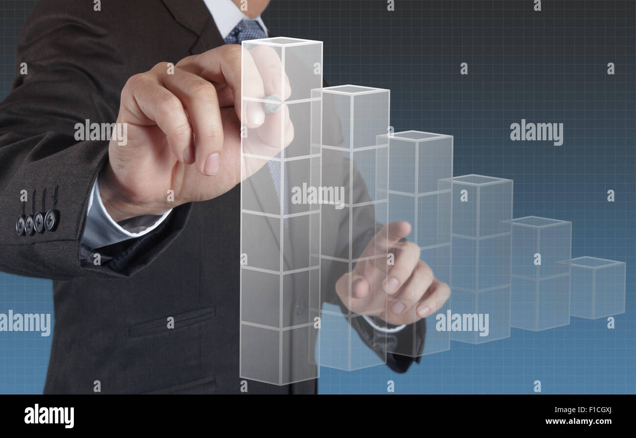 businessman hand working with new modern computer and business strategy ...