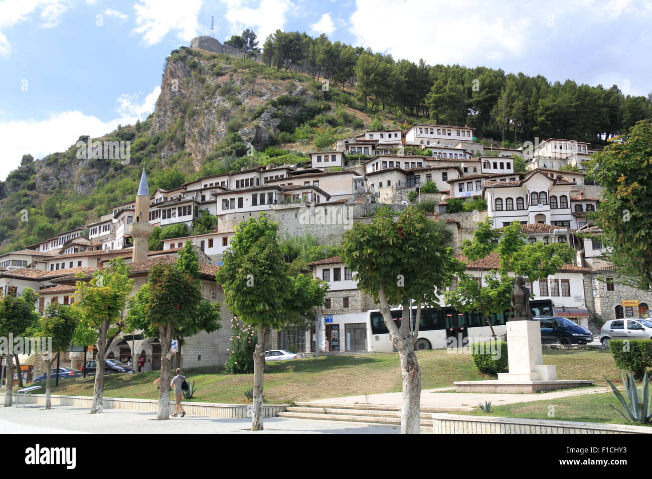 Traditional Ottoman houses below the Castle in the Mangalemi ...