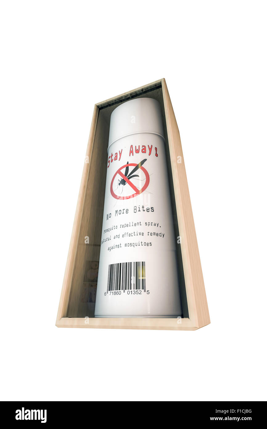 mosquito spray can isolated on white background Stock Photo - Alamy
