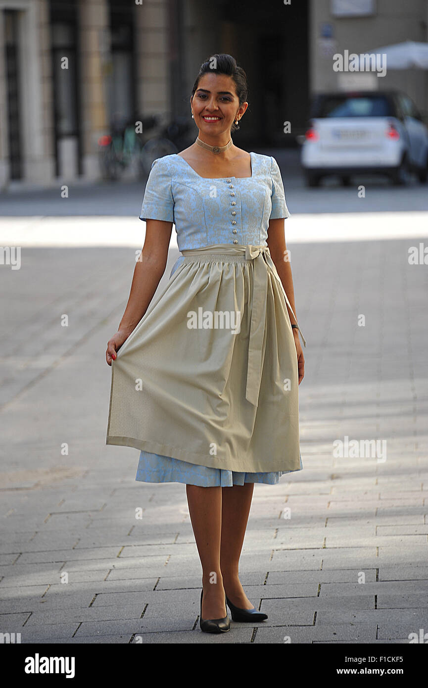 Munich, Germany. 1st Sep, 2015. Lufthansa stewardesses Marcella in ...