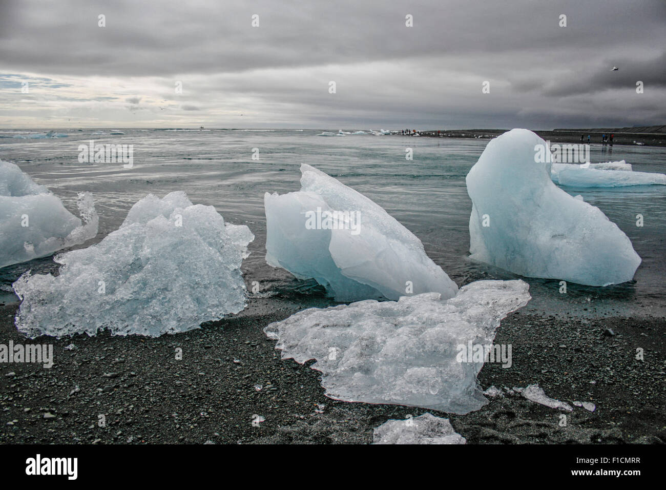 Big ice chunks of icebergs in Icelandic lake Stock Photo - Alamy