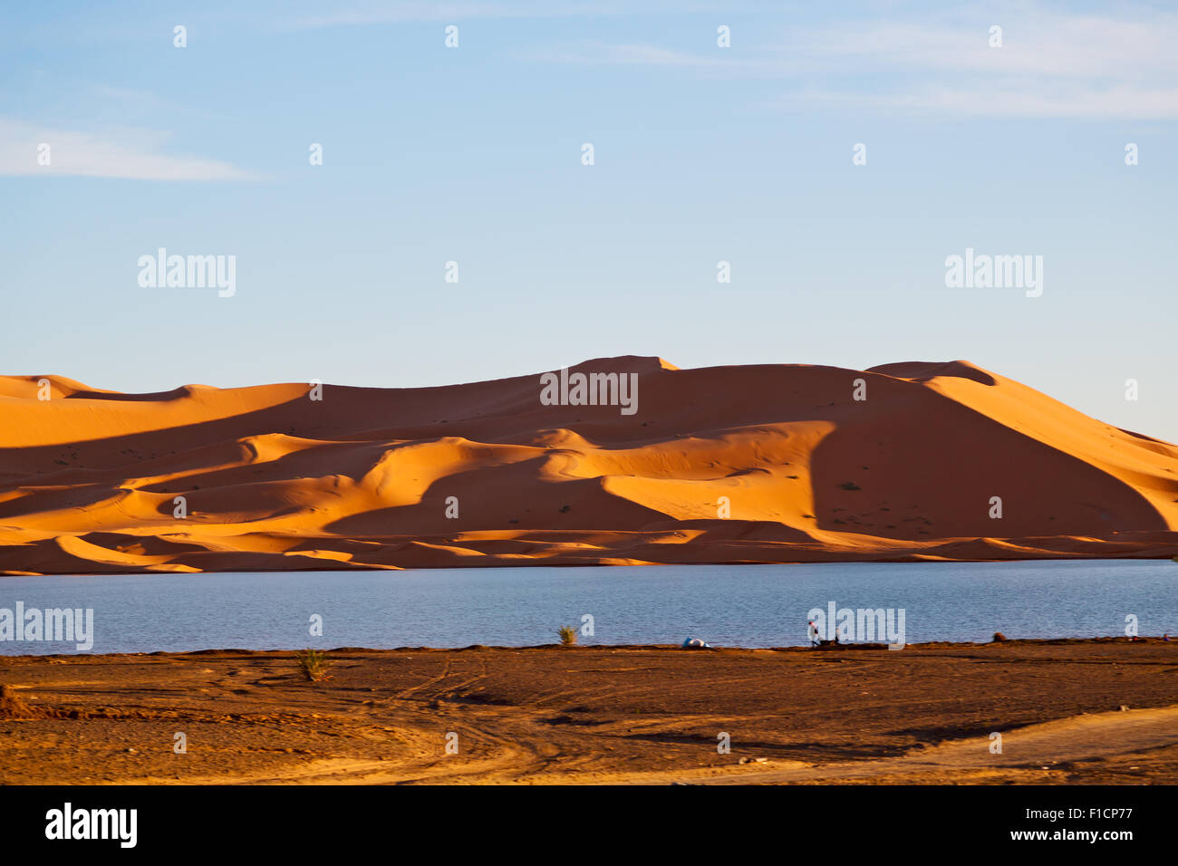 sunshine in the desert of morocco sand and lake dune Stock Photo - Alamy