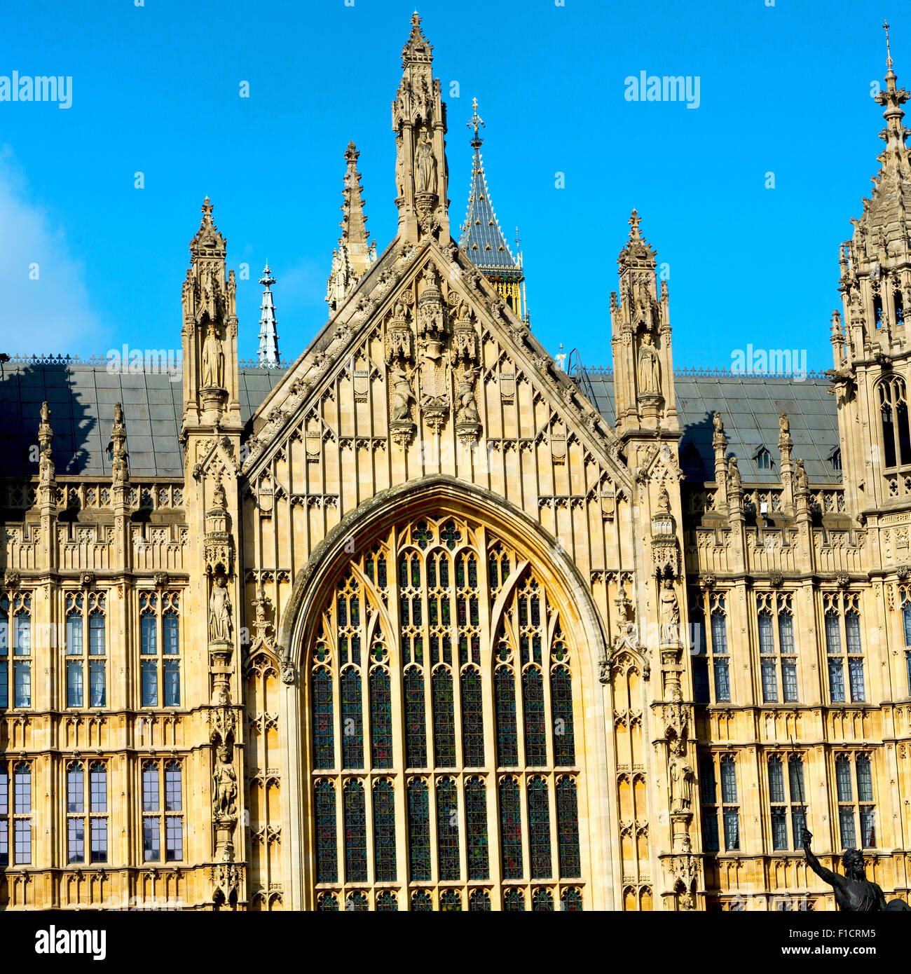 in london old historical parliament glass window structure and terrace ...