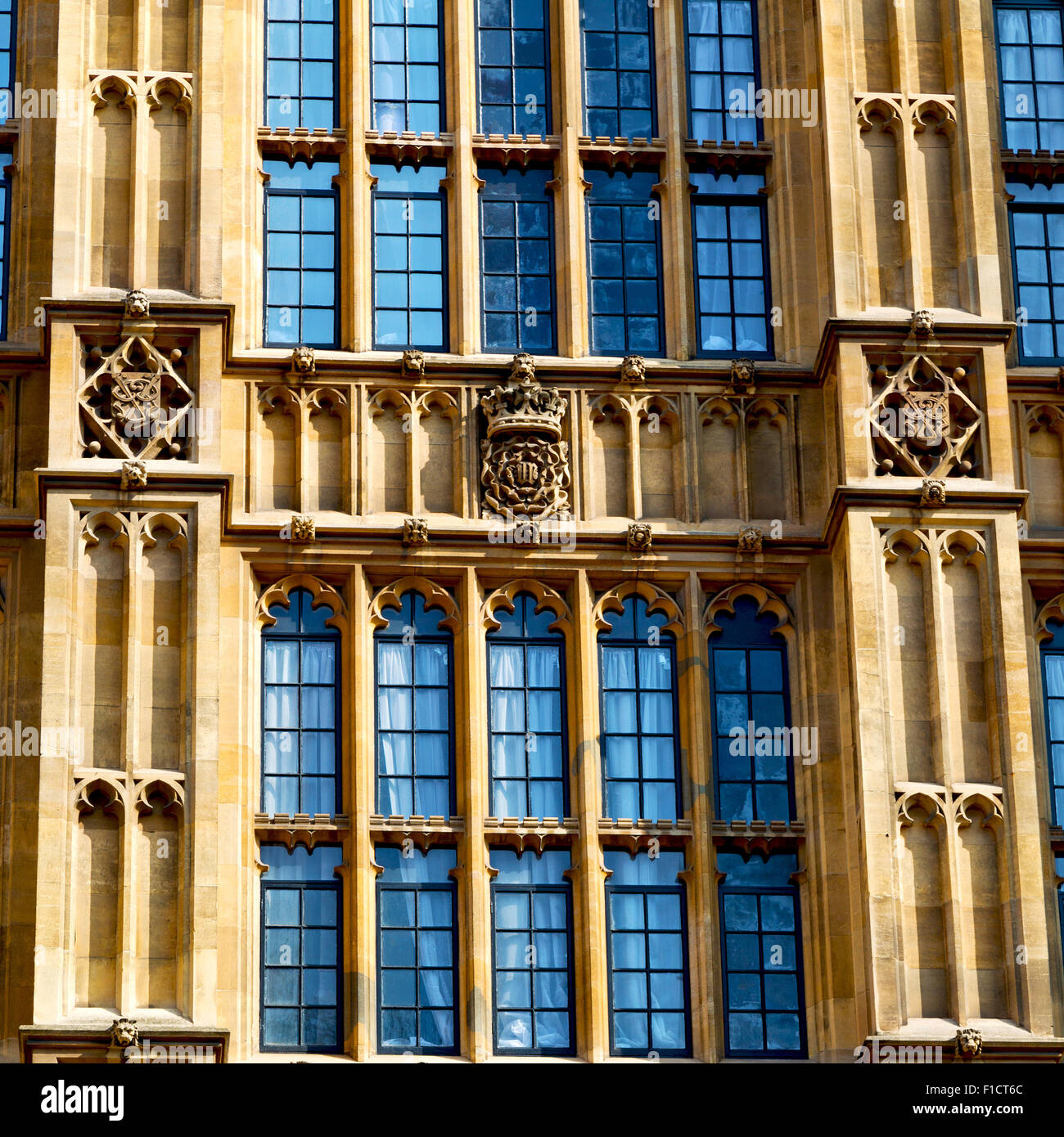 in london old historical parliament glass window structure and sky ...