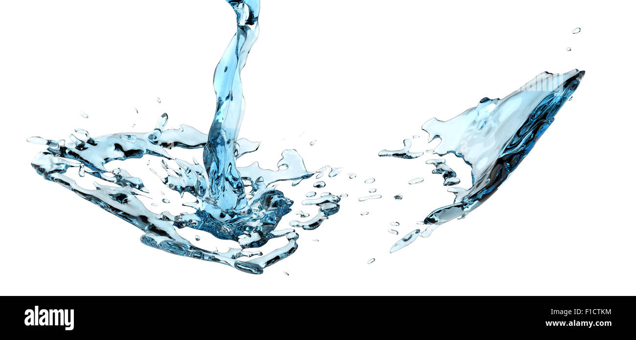 3d water splash isolated on white background Stock Photo - Alamy
